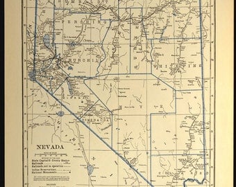 Nevada railroad map | Etsy