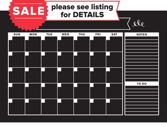Chalkboard calendar | Etsy