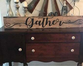 Large gather sign | Etsy