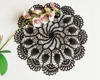 Black doily | Etsy