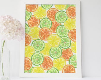Abstract fruit art | Etsy
