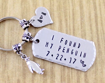 Penguin keychain | Etsy