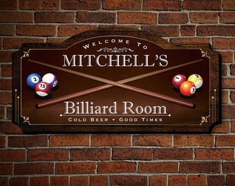 Pool hall signs | Etsy
