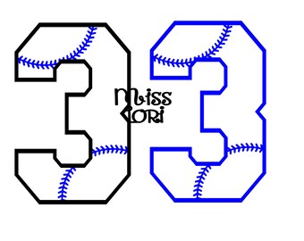 Baseball numbers svg | Etsy