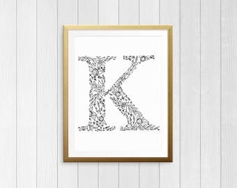 Letter k print | Etsy
