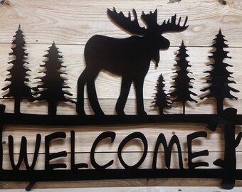 Moose welcome sign | Etsy