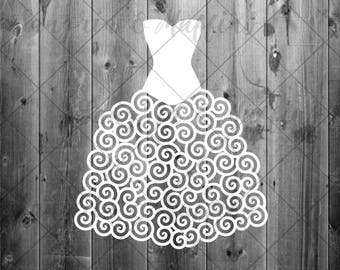 Wedding dress svg | Etsy