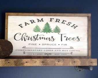 Christmas tree sign | Etsy