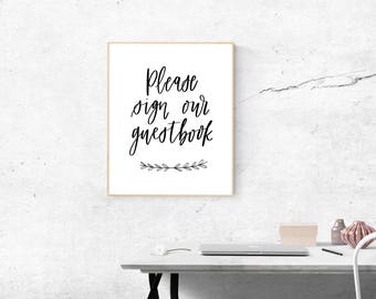 Please Sign a Heart Wedding Guest Book Sign our GuestBook