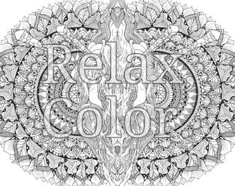 Psychedelic coloring | Etsy