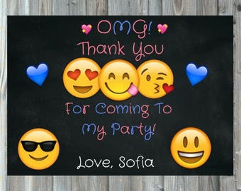 Emoji thank you card | Etsy