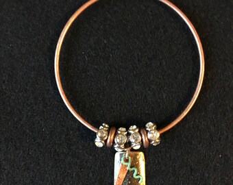 24ct gold plated bronze bangle bracelets hammered set of 3