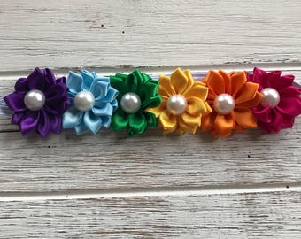 Rainbow flower crown | Etsy