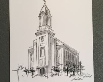 Lds temple drawing | Etsy
