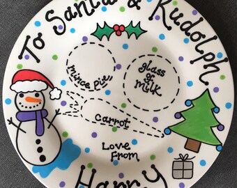 Santa plate | Etsy
