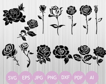 Rose svg | Etsy