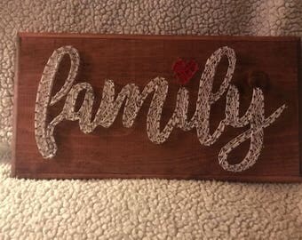 Custom Made to Order Family String Art with hangers for