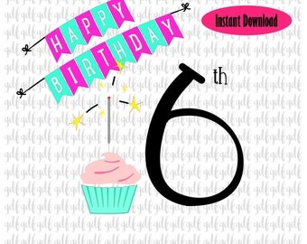 6th birthday svg | Etsy