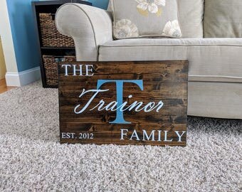Family monogram sign | Etsy