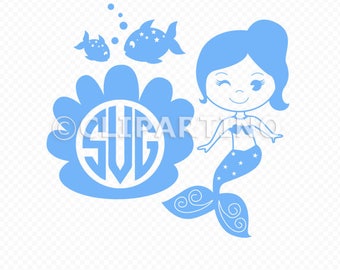 Mermaid monogram | Etsy