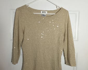 Gold sequin top | Etsy