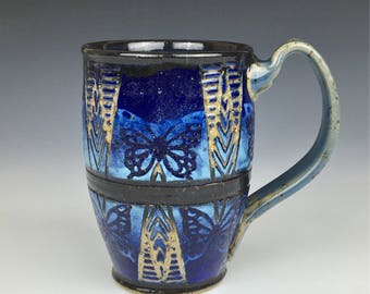 Sgraffito mug | Etsy