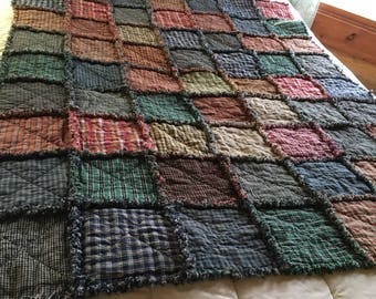 Primitive rag quilt | Etsy