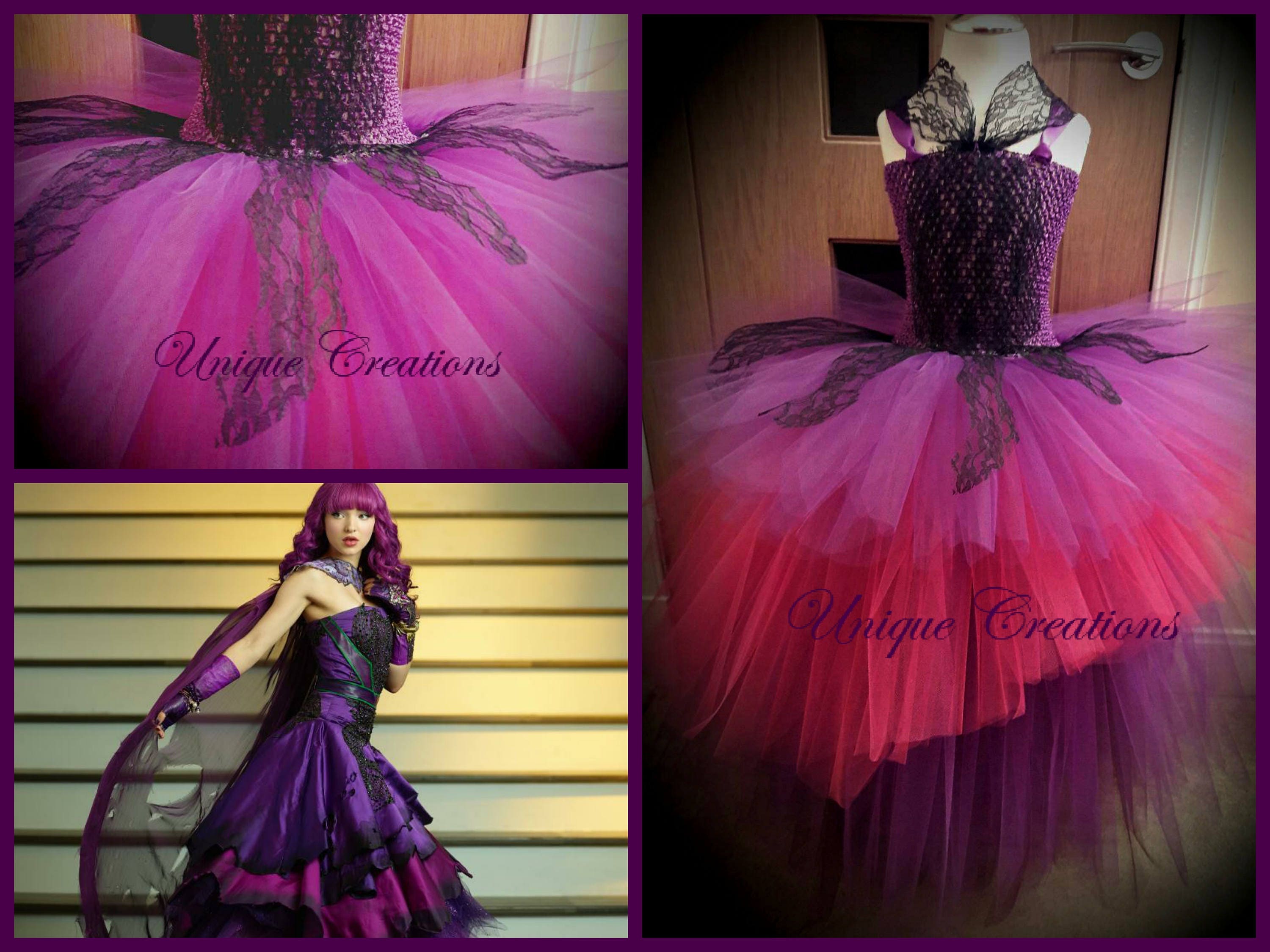 Mal Descendants 2 inspired long ball gown tutu dress