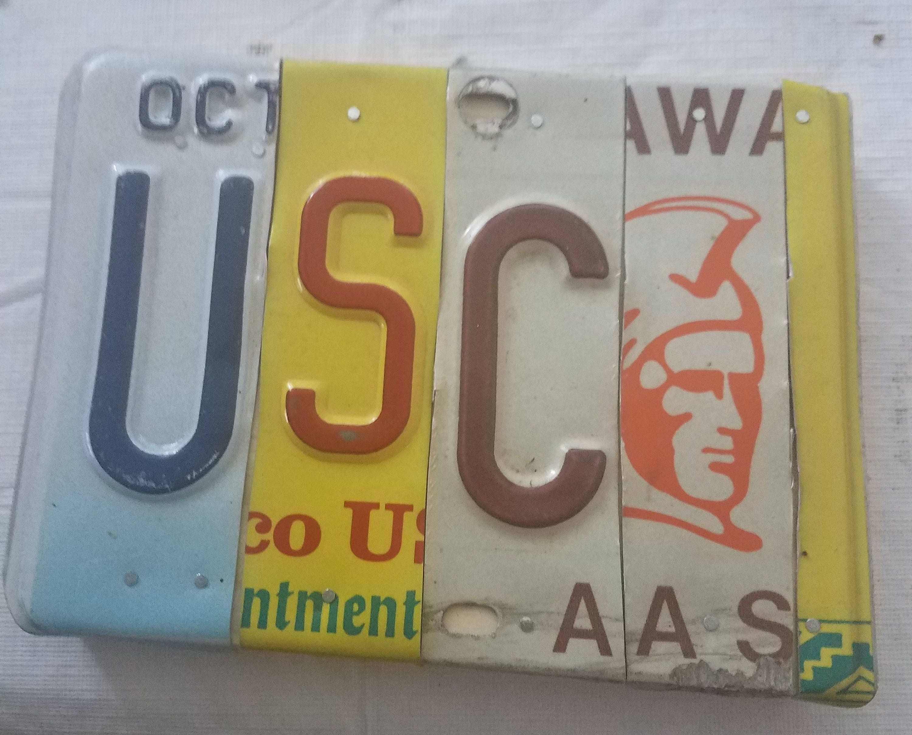USC Trojans license plate wall art one of a kind original