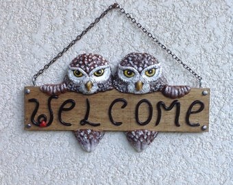 Owl welcome sign | Etsy