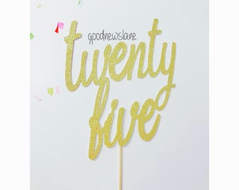 25th cake topper | Etsy