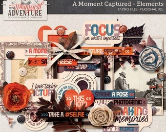 Polka-Dots & Rose Card /Scrapbook Elements Kit