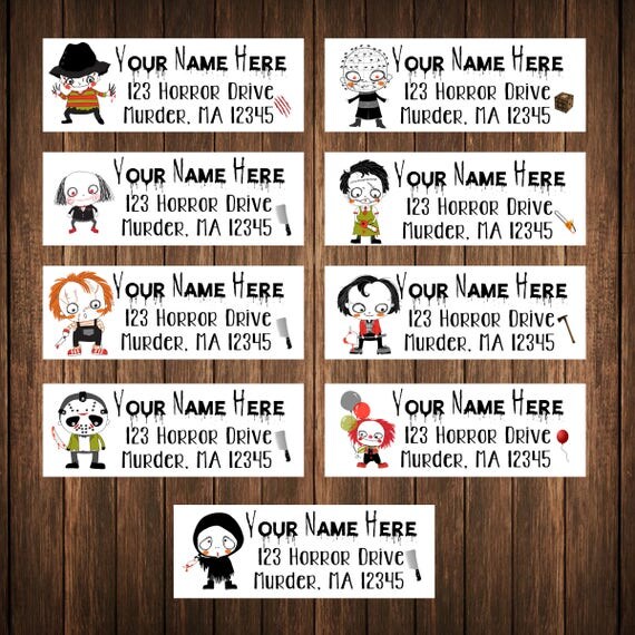 Horror Movie Address Labels Scary Movie Address Labels