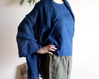 Indigo linen | Etsy