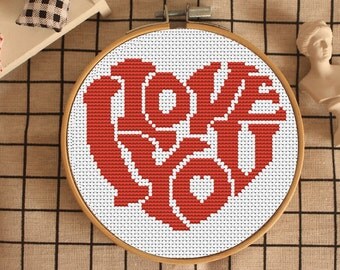 Love cross stitch | Etsy
