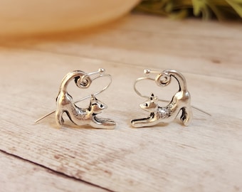 Cat earrings | Etsy