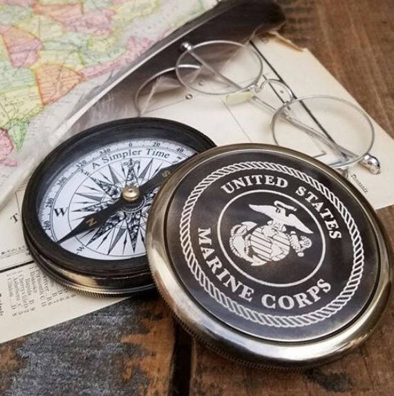 Engraved Marine Corps Compass