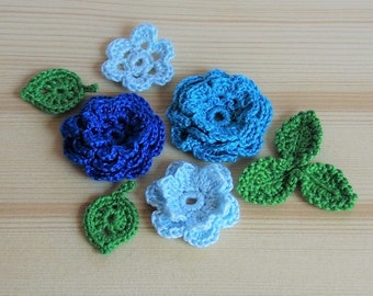 Blue crochet flower | Etsy