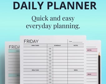 Printable Daily Planners Time Management 7 sheets