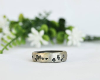 Rustic silver ring | Etsy