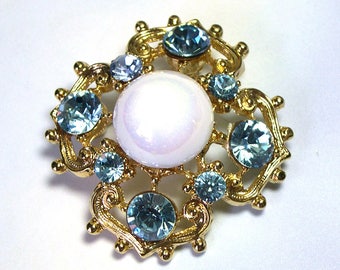 Blue rhinestone pin | Etsy