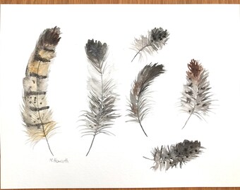 Feather painting | Etsy