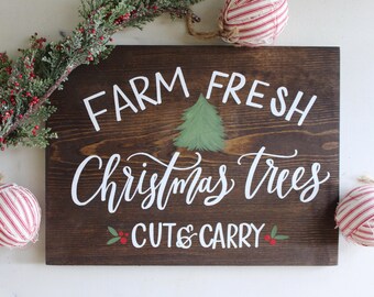 Christmas tree sign | Etsy
