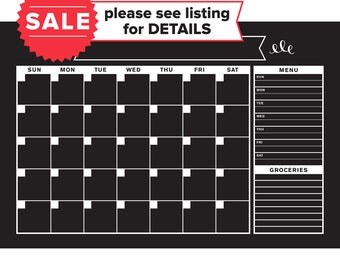 Chalkboard calendar | Etsy