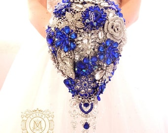 Royal blue bouquet | Etsy