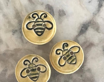 Vingtage Fashion Button Bee Buttons Gold Bronzed DIY Cloth