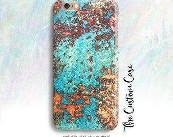 Crackled Turquoise Stone Phone Case Turquoise and Rust Phone