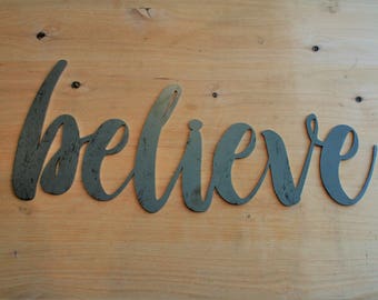 Believe cursive | Etsy