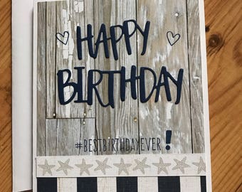 Rustic birthday card | Etsy