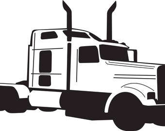 Tractor trailer svg | Etsy